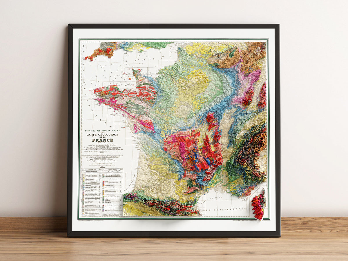 Carte Géologique de la France (c.1933) – Visual Wall Maps Studio