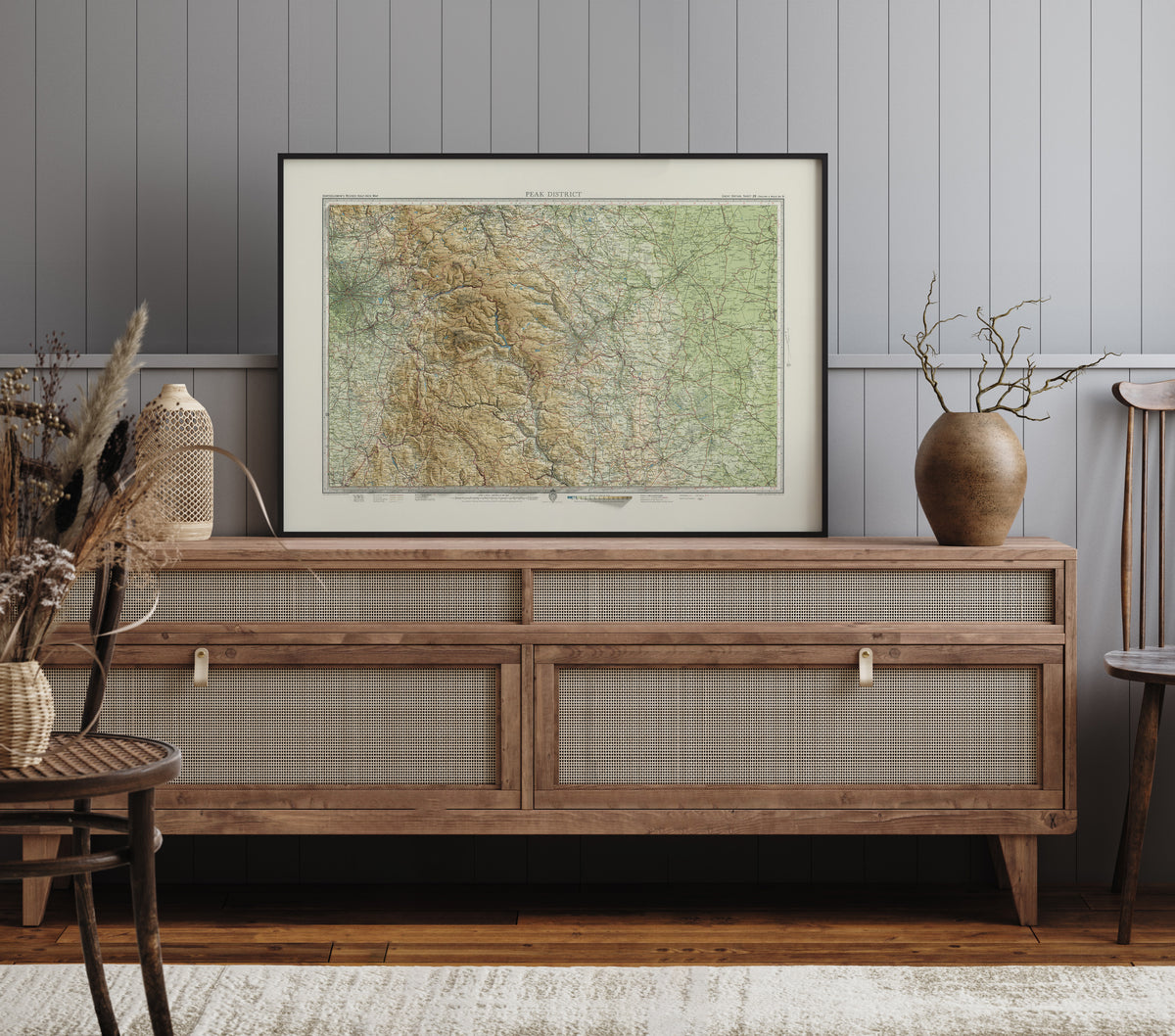 Peak District Vintage Topographic Map – Visual Wall Maps Studio