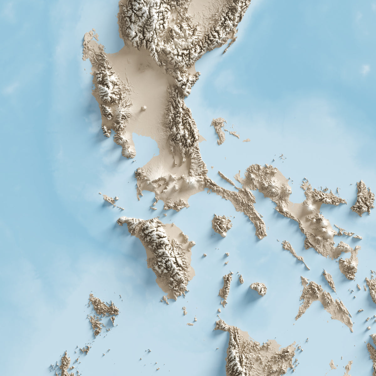 The Philippines Shaded Relief Island Series – Visual Wall Maps Studio