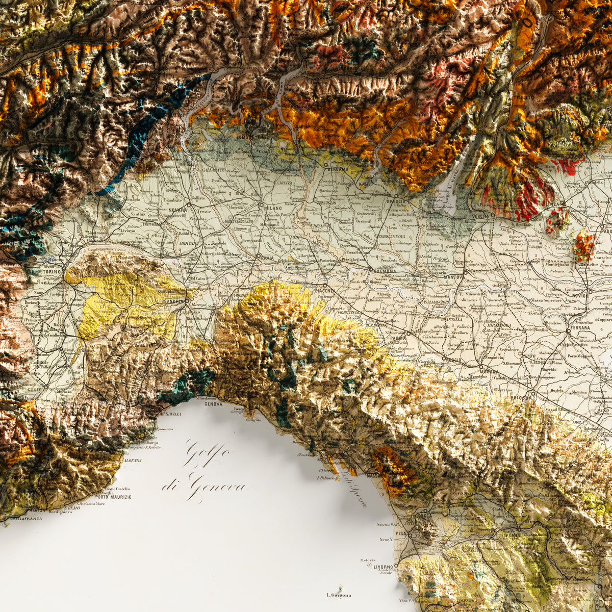 Geological Map of Italy (c.1881) – Visual Wall Maps Studio
