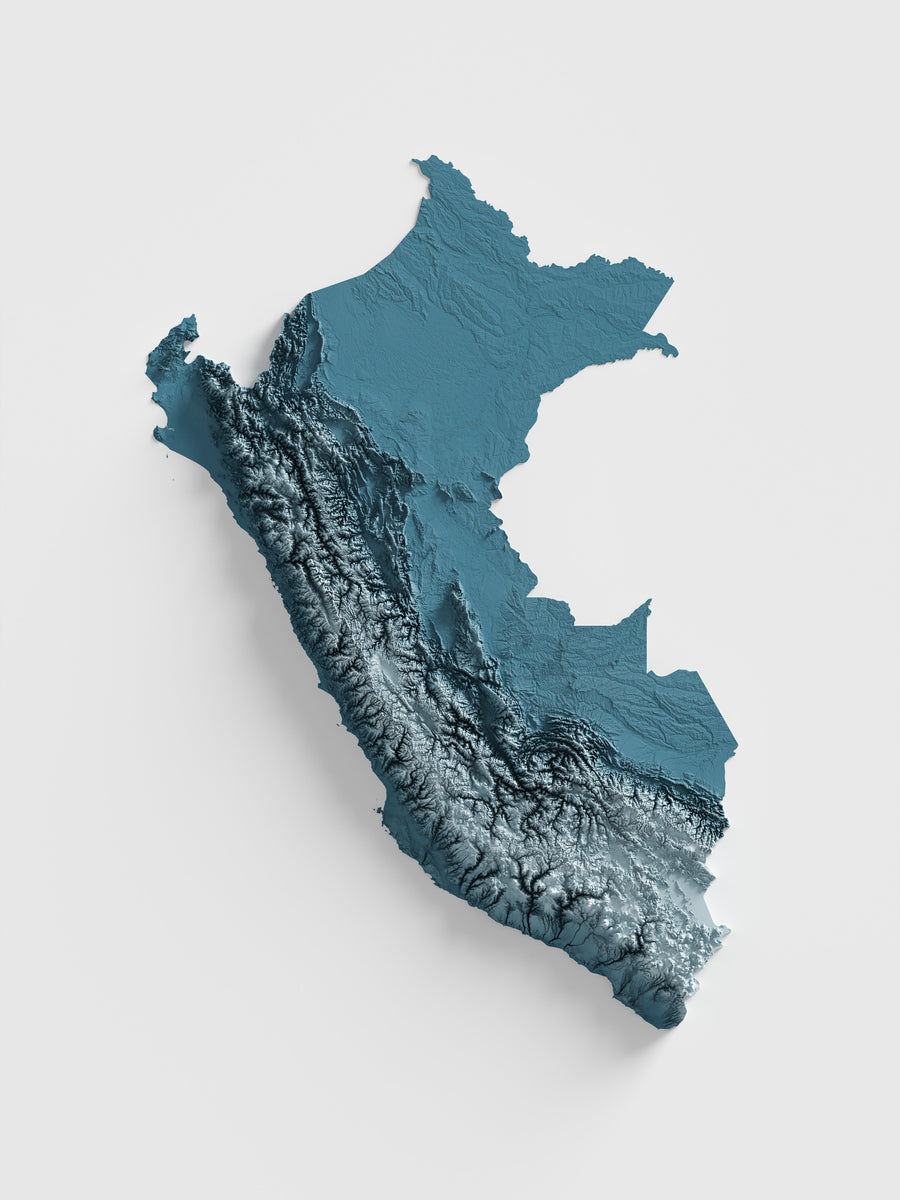 Peru Shaded Relief – Visual Wall Maps Studio