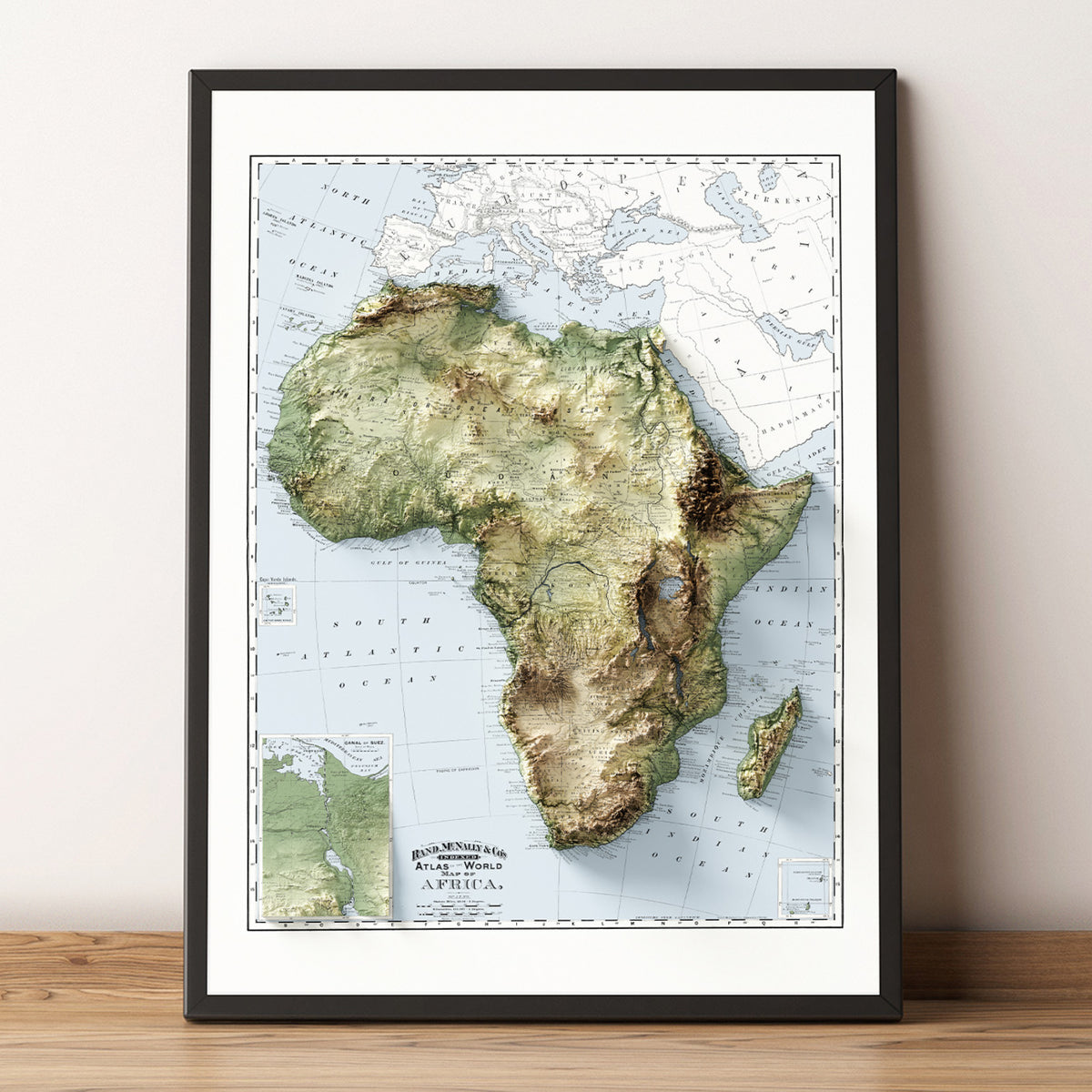 Africa Vintage Topographic Map (c.1895) – Visual Wall Maps Studio