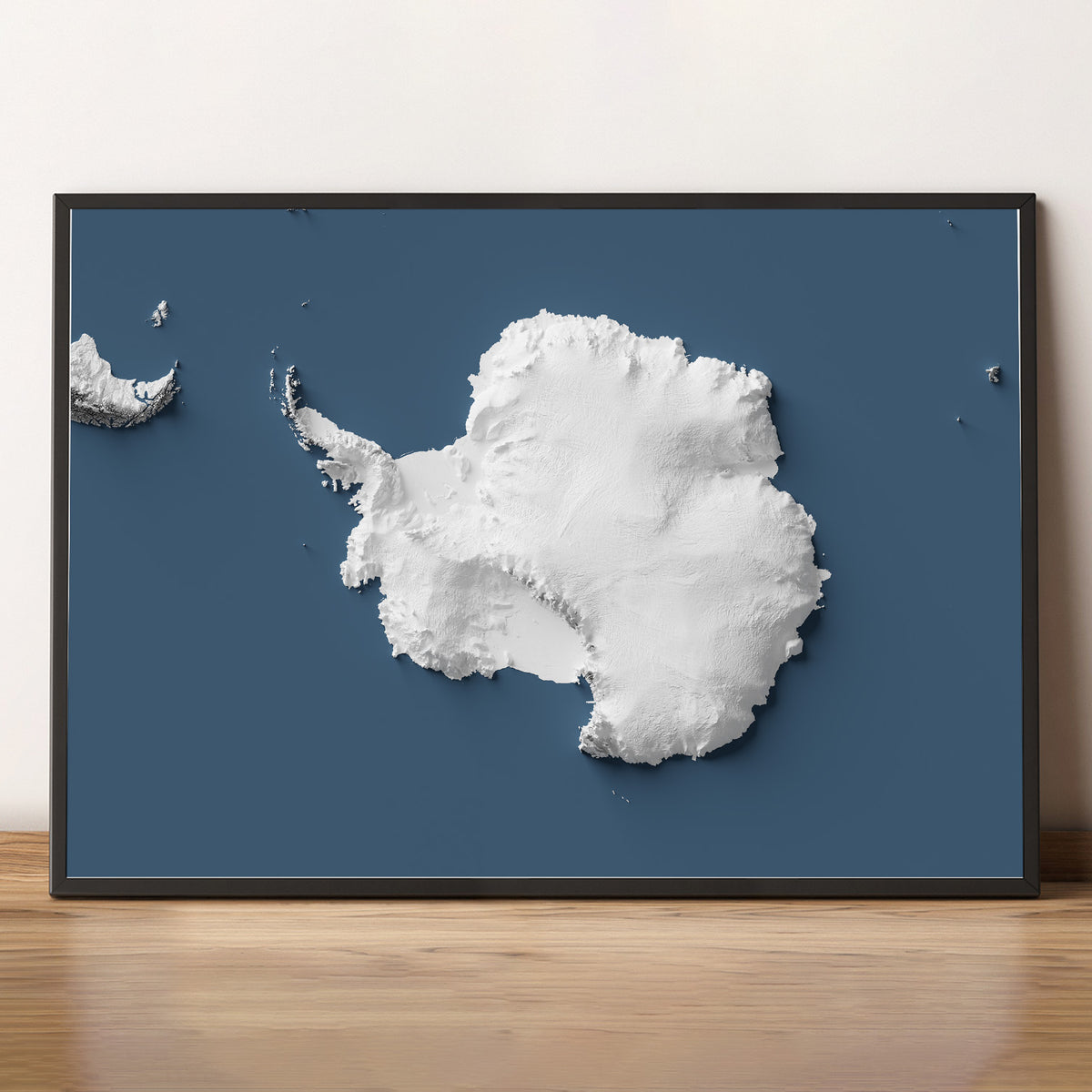 Antarctica Shaded Relief – Visual Wall Maps Studio