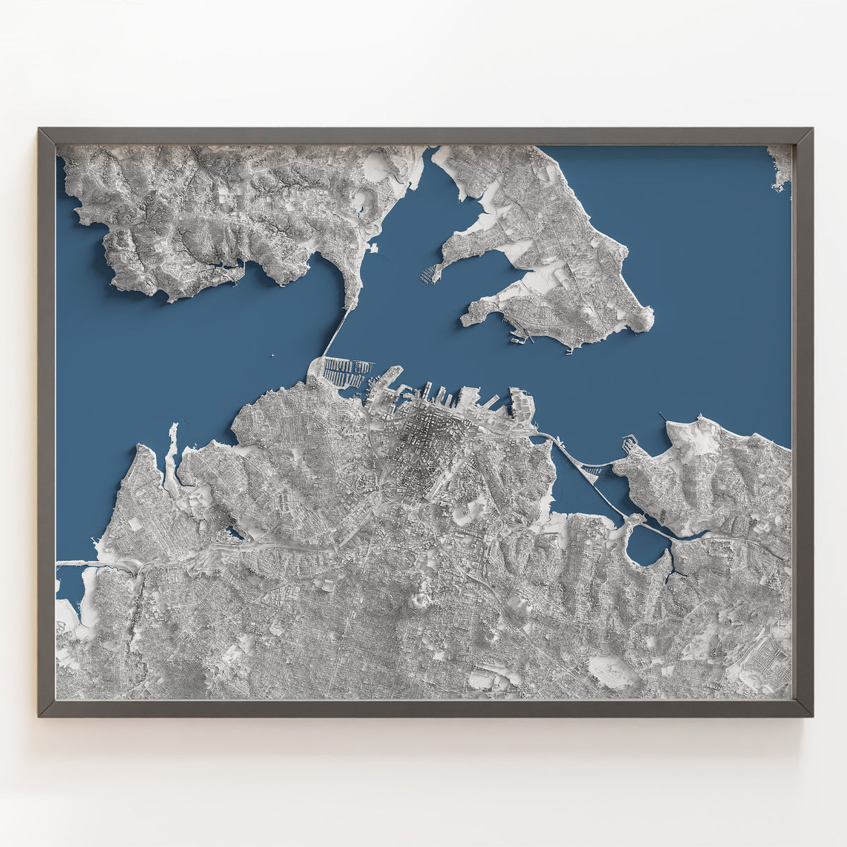 Auckland New Zealand Lidar Shaded Relief – Visual Wall Maps Studio