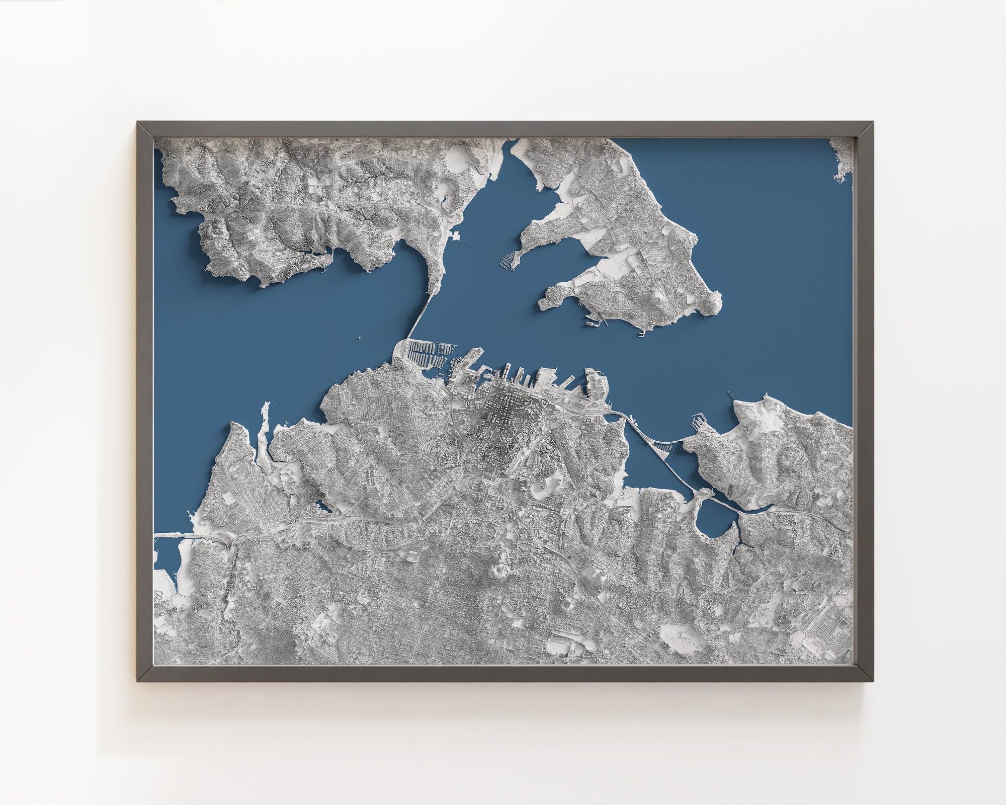 Auckland New Zealand Lidar Shaded Relief – Visual Wall Maps Studio