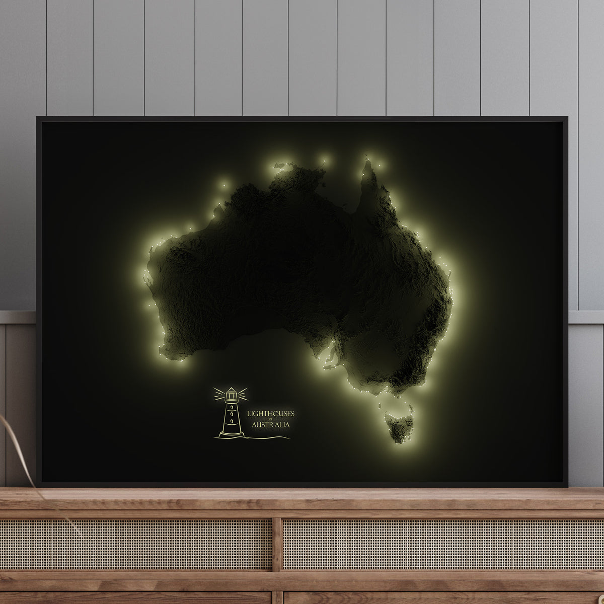 Lighthouses of Australia – Visual Wall Maps Studio