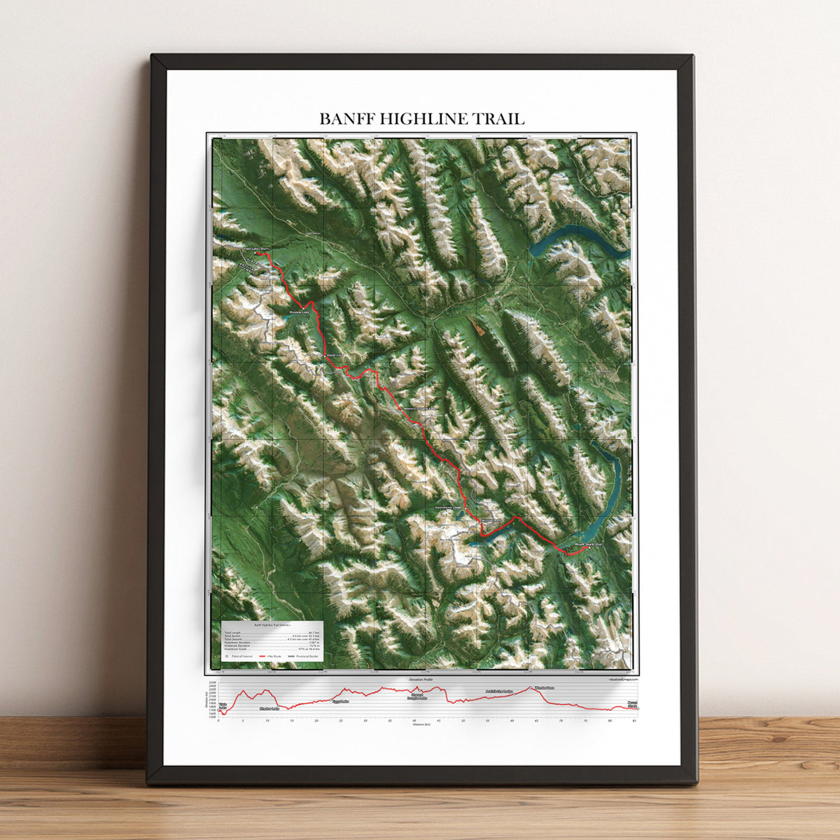 Banff Highline Trail Map – Visual Wall Maps Studio