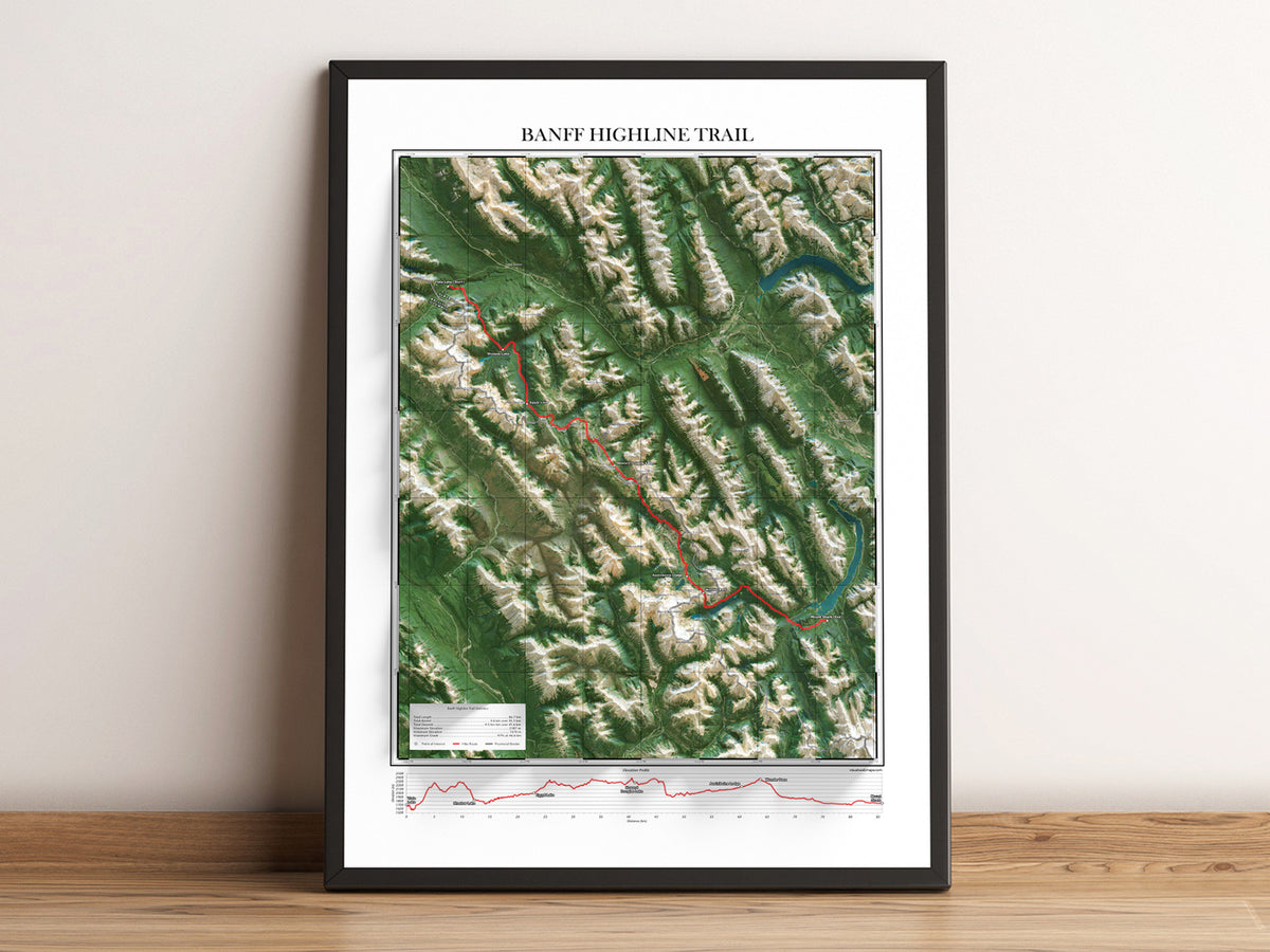 Banff Highline Trail Map – Visual Wall Maps Studio