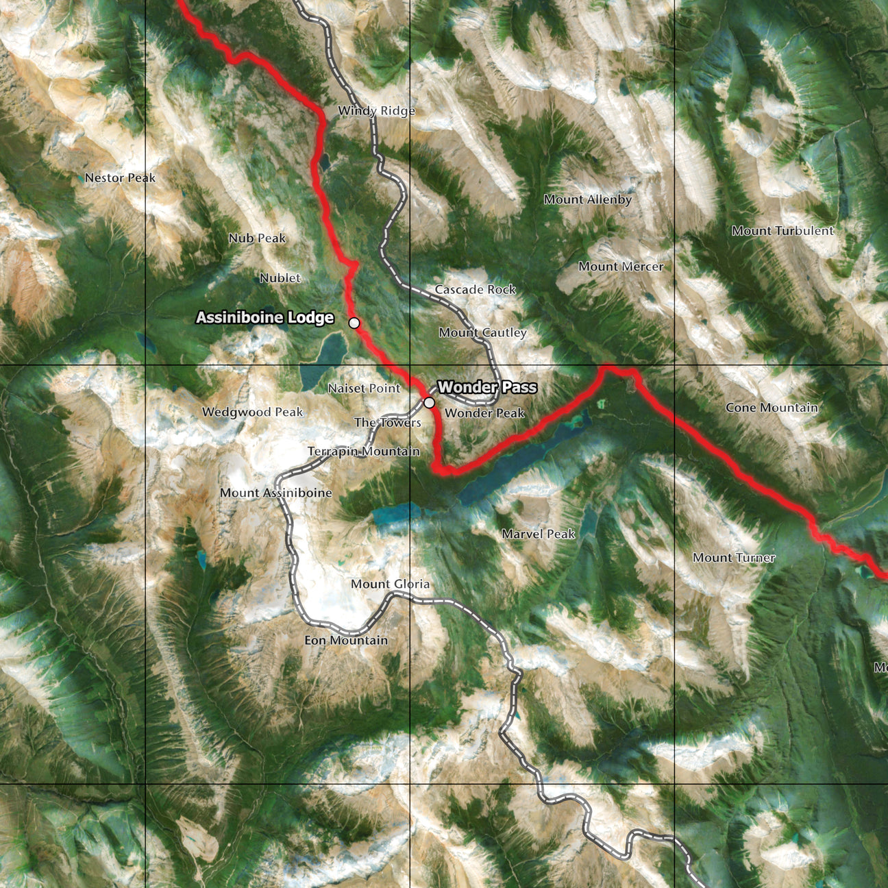 Banff Highline Trail Map – Visual Wall Maps Studio