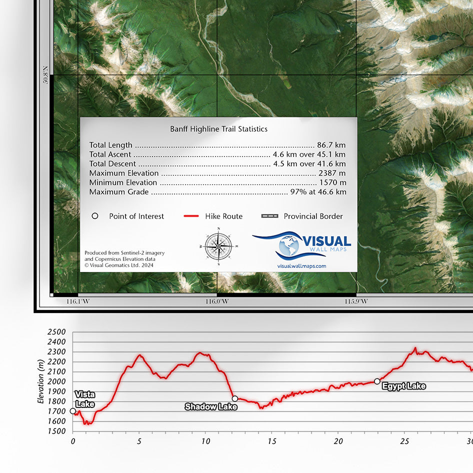 Banff Highline Trail Map – Visual Wall Maps Studio