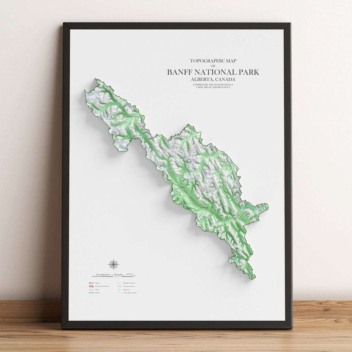 Banff National Park Topographic Map – Visual Wall Maps Studio