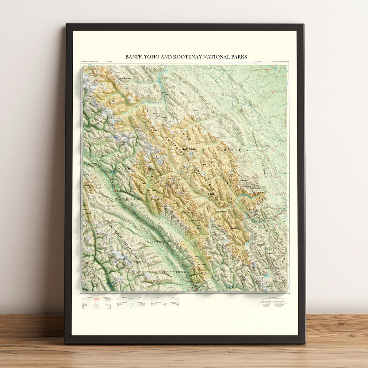 Banff, Yoho and Kootenay National Parks Topographic Map – Visual Wall ...