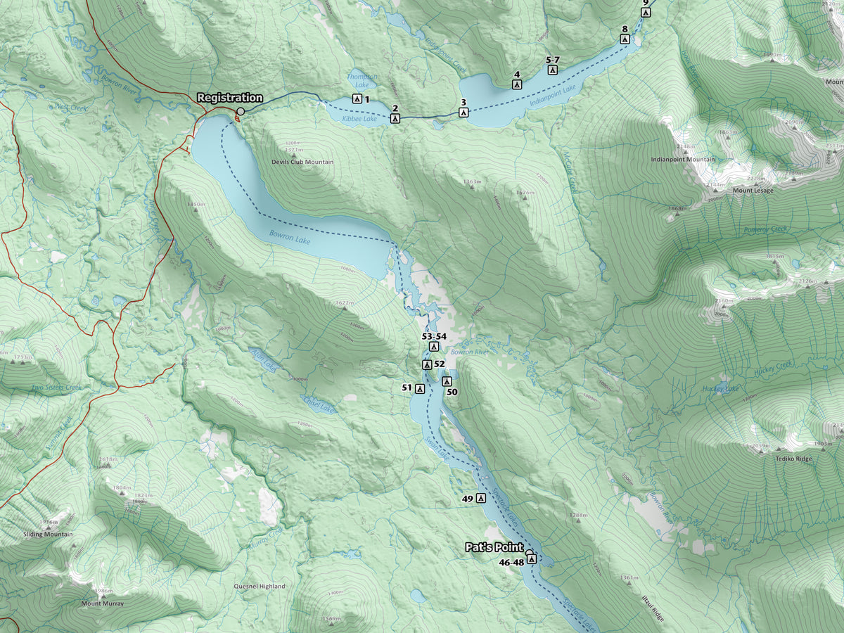 Bowron Lakes Canoe Circuit – Visual Wall Maps Studio