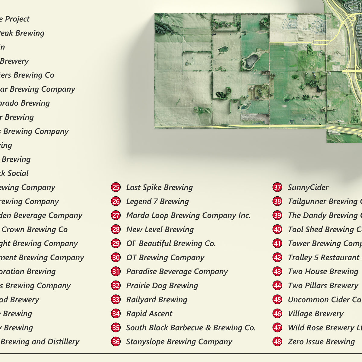 Craft Breweries of Calgary – Visual Wall Maps Studio