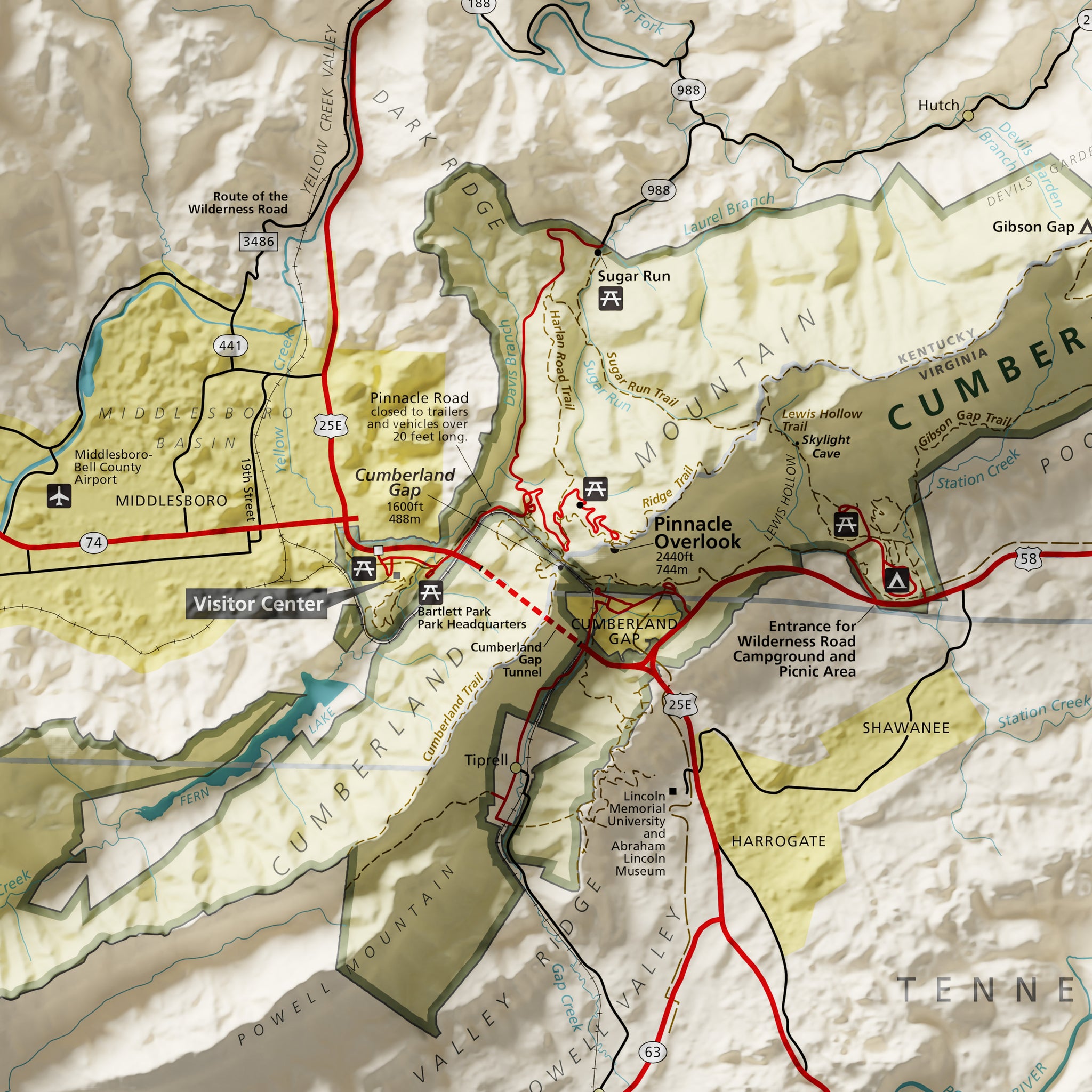 Cumberland Gap National Historical Park – Visual Wall Maps Studio