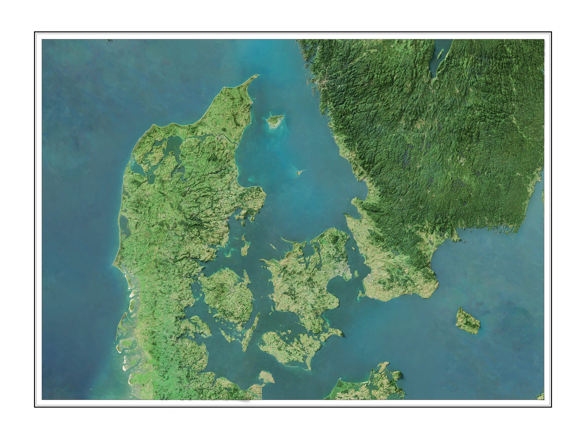 Denmark Imagery Shaded Relief – Visual Wall Maps Studio