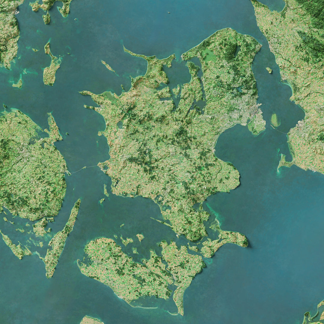 Denmark Imagery Shaded Relief – Visual Wall Maps Studio