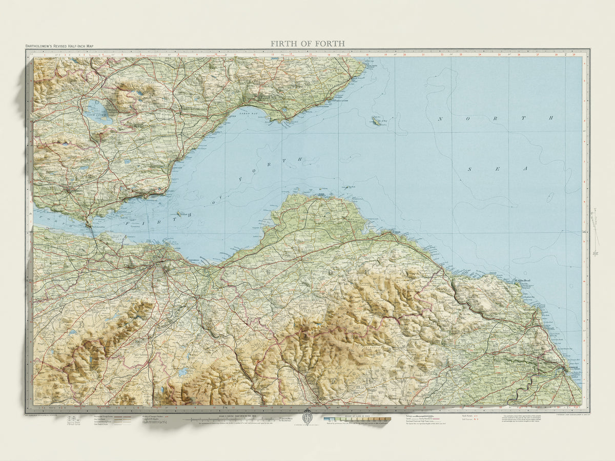 Edinburgh (Firth of Forth) Vintage Topographic Map – Visual Wall Maps ...