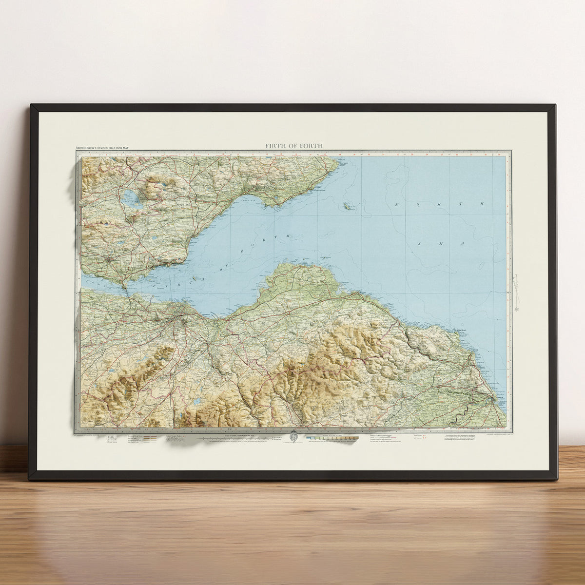 Edinburgh (Firth of Forth) Vintage Topographic Map – Visual Wall Maps ...