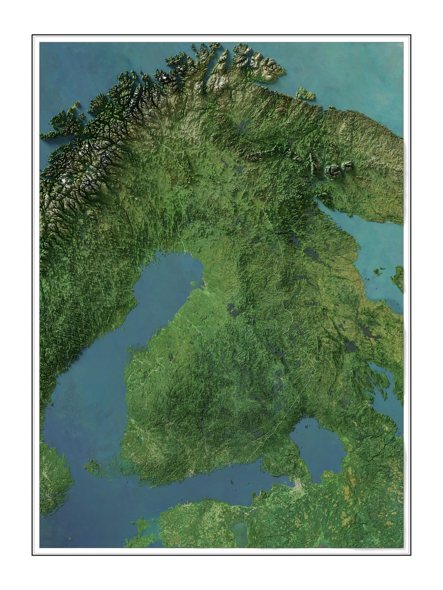 Finland Imagery Shaded Relief – Visual Wall Maps Studio