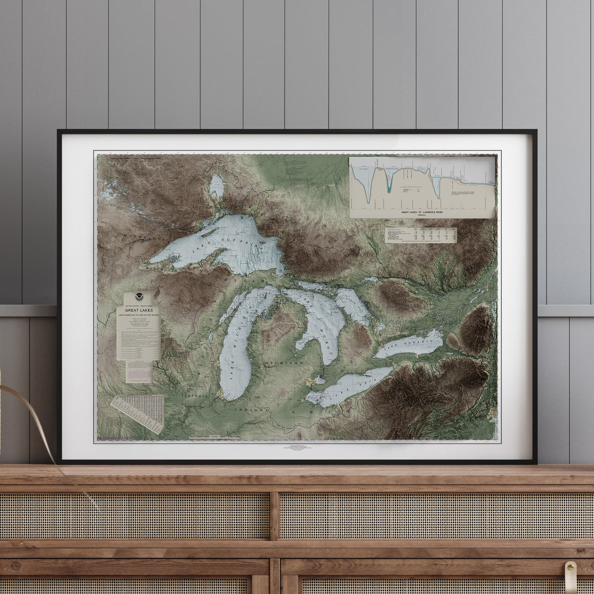 Great Lakes Topographic Map – Visual Wall Maps Studio