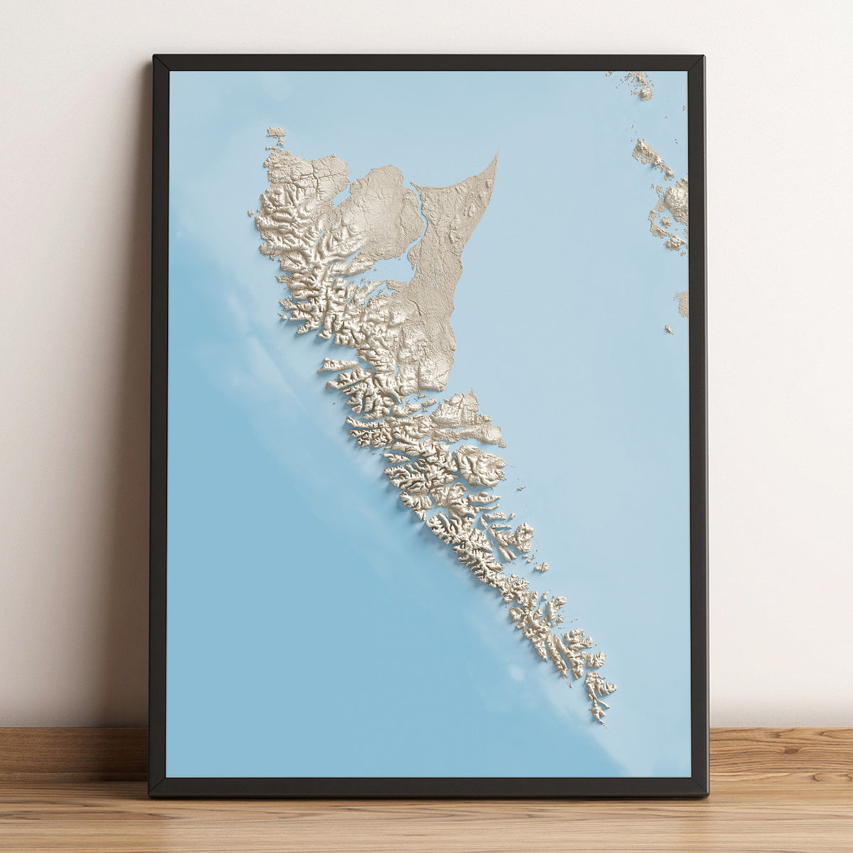 Haida Gwaii Shaded Relief Island Series – Visual Wall Maps Studio