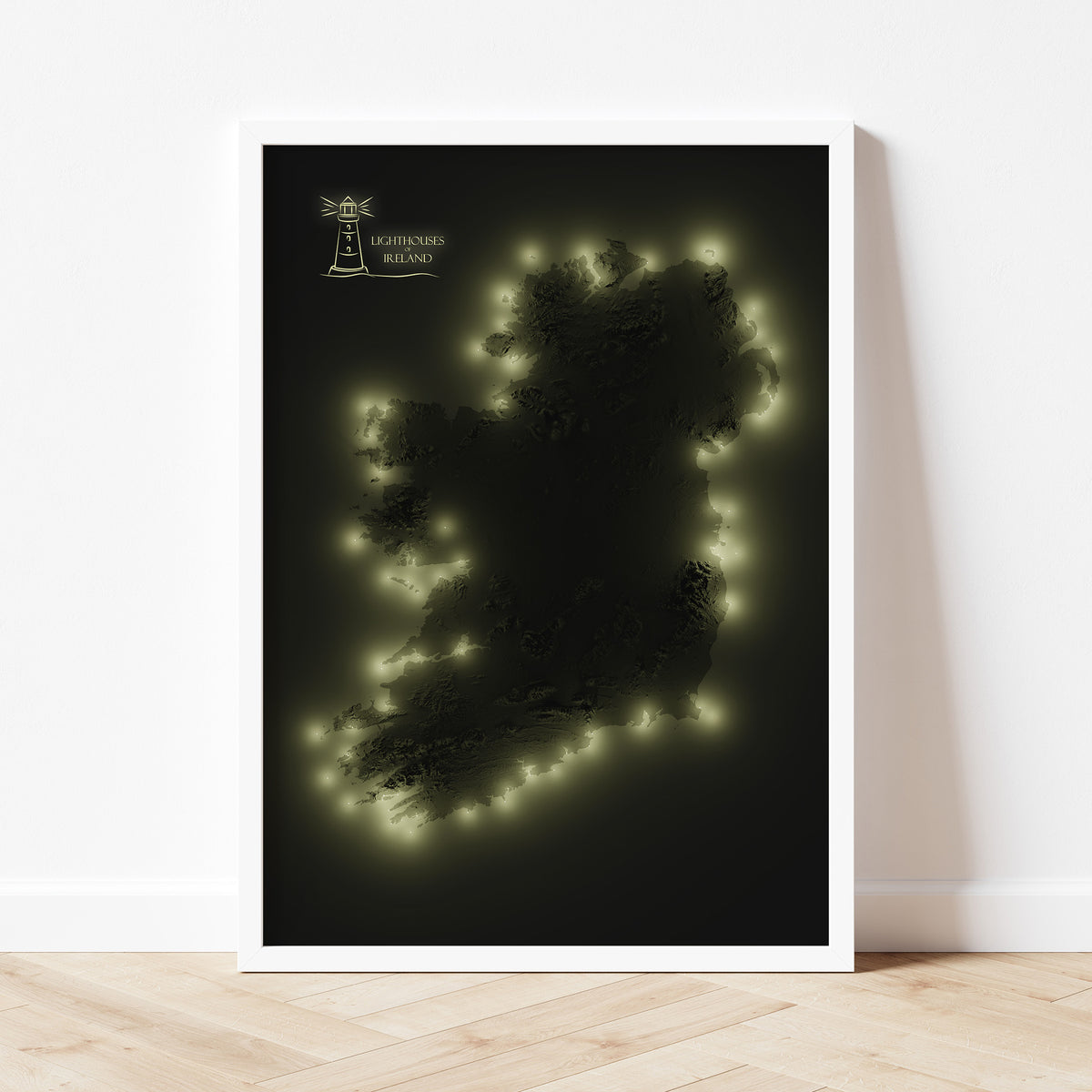Lighthouses of Ireland – Visual Wall Maps Studio