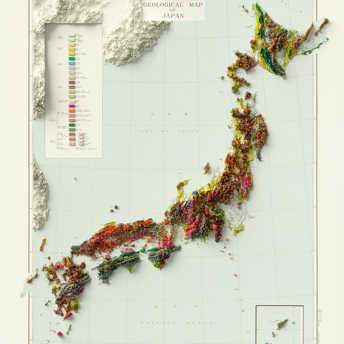 Japan Geological Map c.1956 – Visual Wall Maps Studio