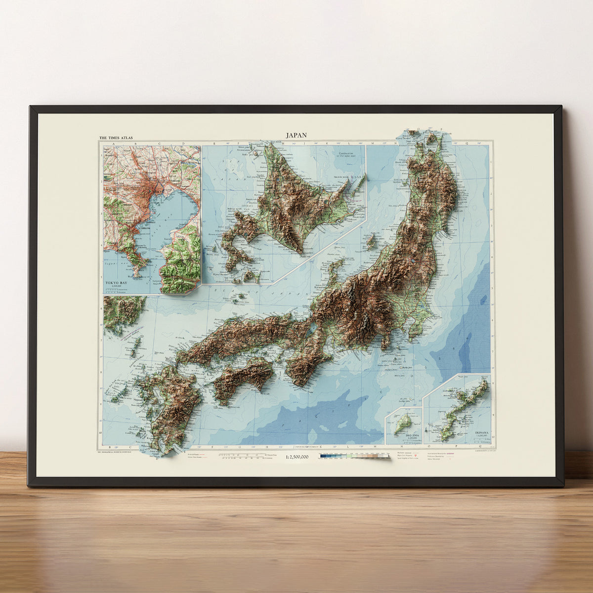 Japan Topographic Map c. 1958 – Visual Wall Maps Studio