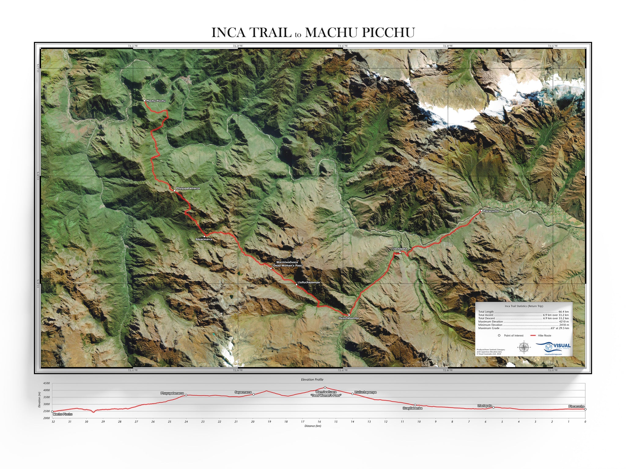 Machu Picchu Inca Trail Map – Visual Wall Maps Studio