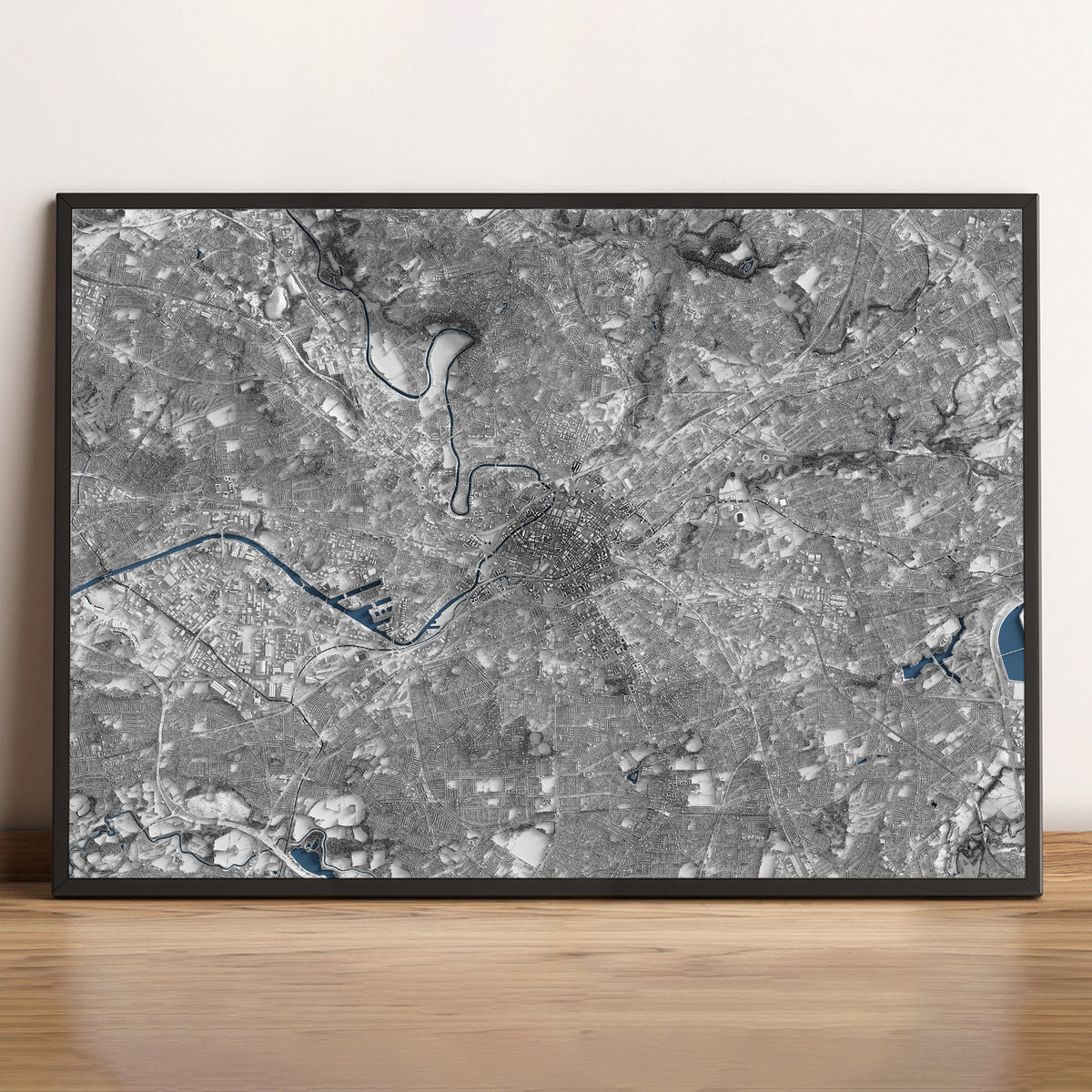 Manchester Shaded Relief – Visual Wall Maps Studio