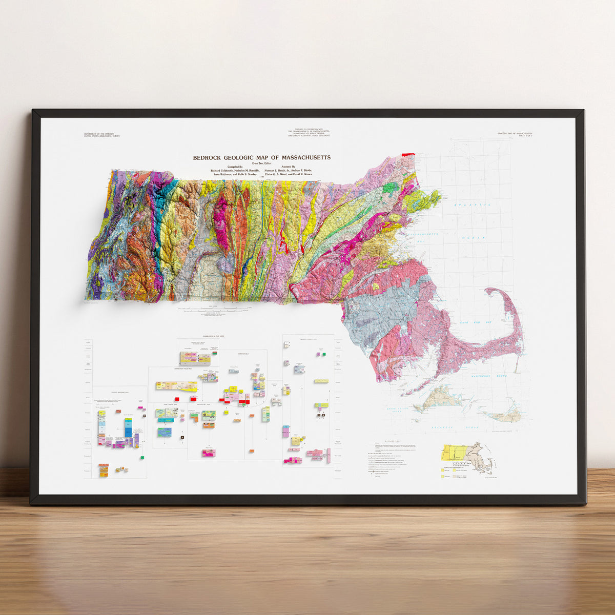 Geological Map of Massachusetts (c.1983) – Visual Wall Maps Studio