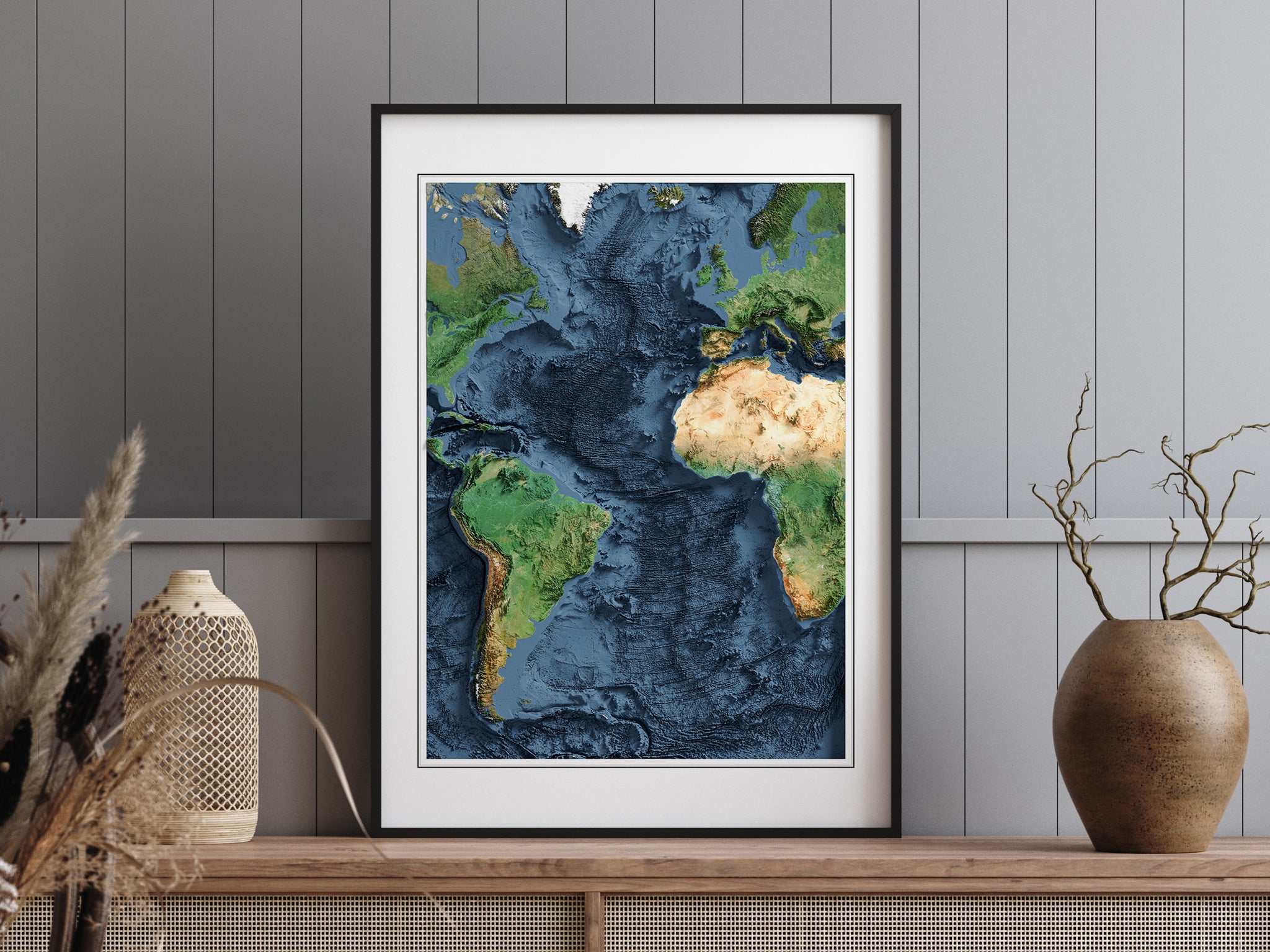 Mid-Atlantic Ridge Shaded Relief – Visual Wall Maps Studio