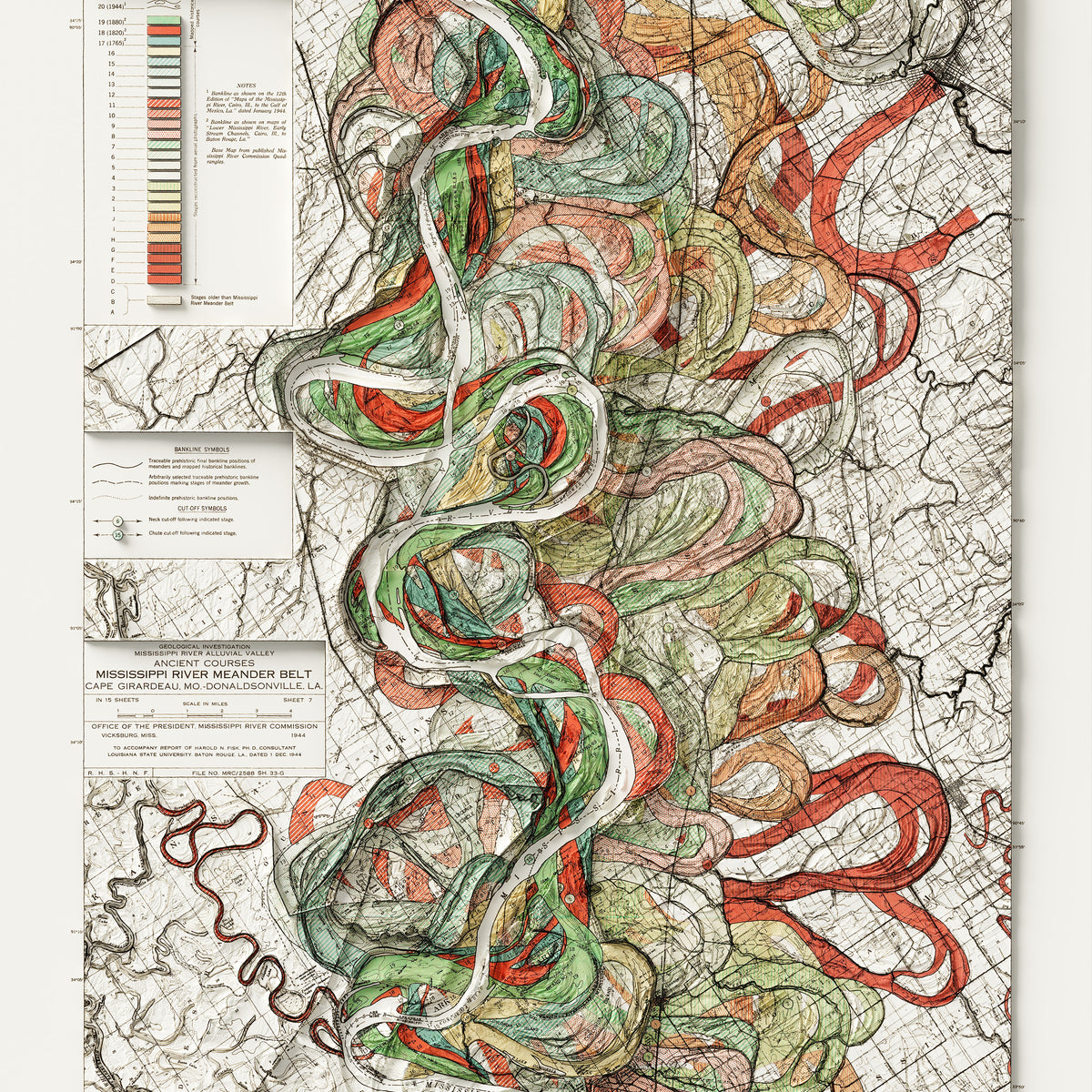 Mississippi River Meander Belt (c.1944) Plate 22 Sheet 7 – Visual Wall ...