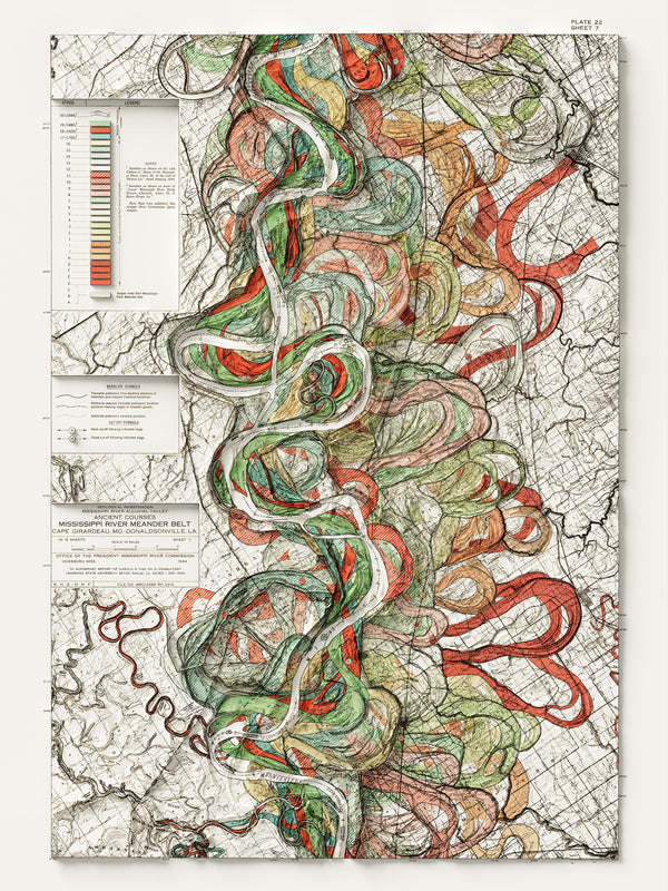 Mississippi River Meander Belt (c.1944) Plate 22 Sheet 7 – Visual Wall ...