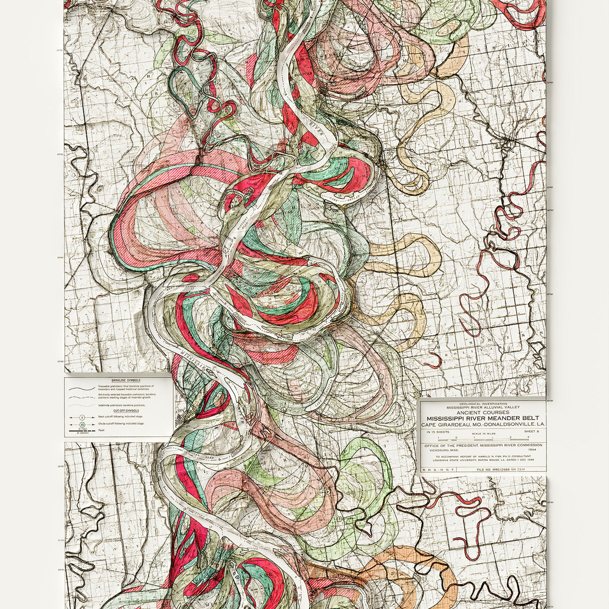 Mississippi River Meander Belt (c.1944) Plate 22 Sheet 8 – Visual Wall ...