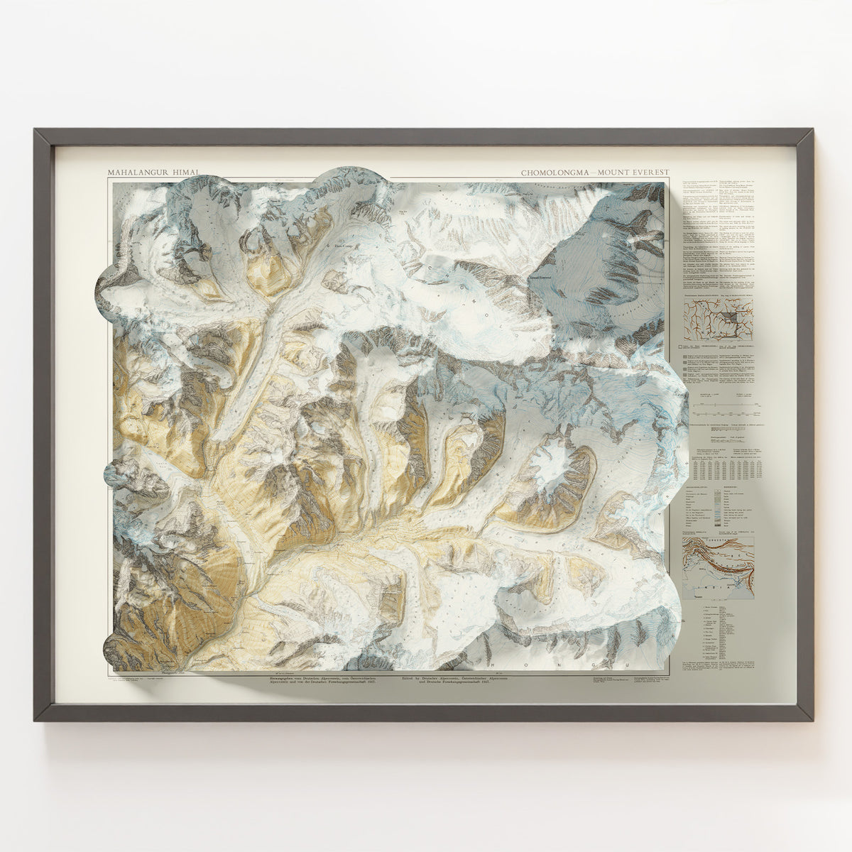 Mount Everest Topographic Map c. 1957 – Visual Wall Maps Studio