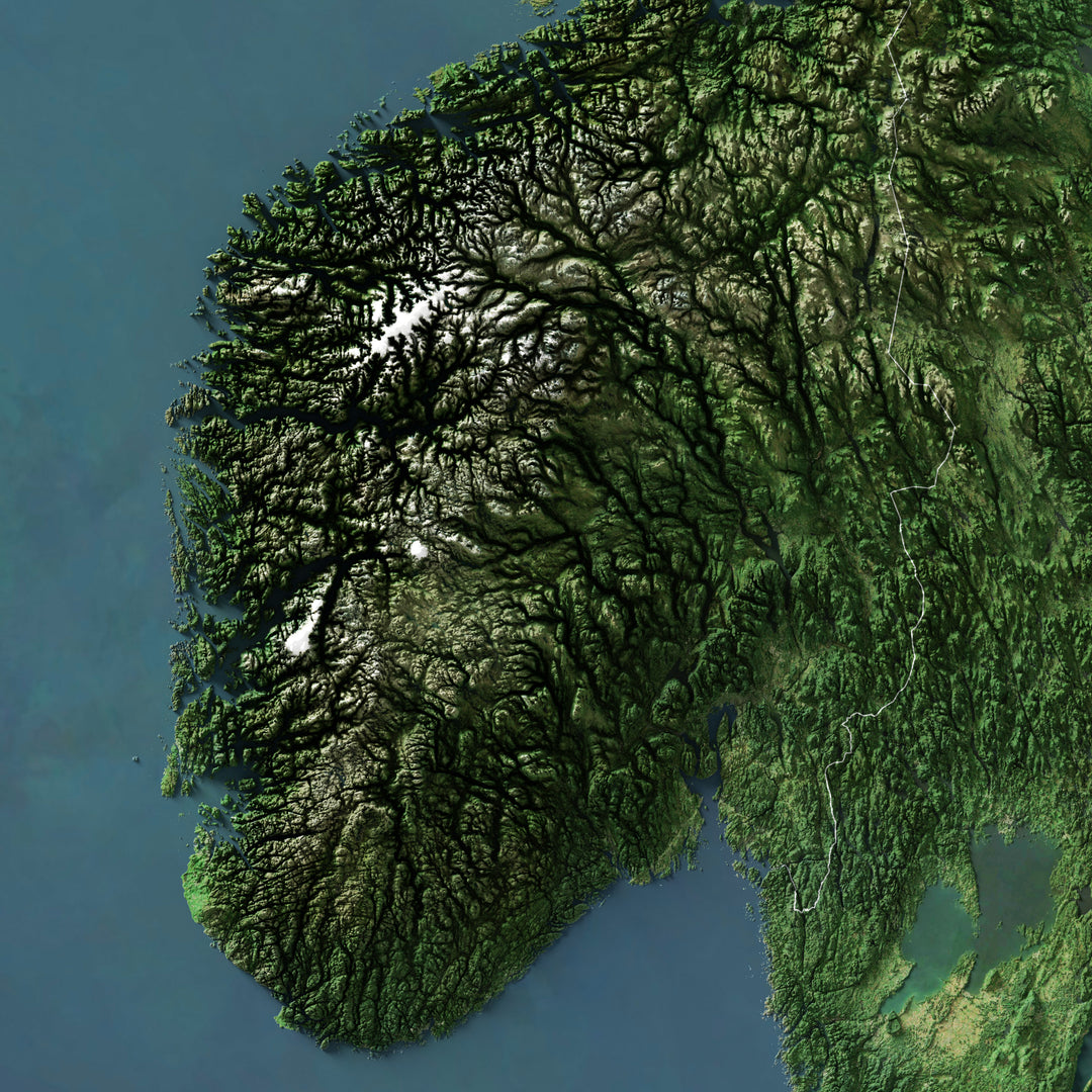 Norway Imagery Shaded Relief – Visual Wall Maps Studio