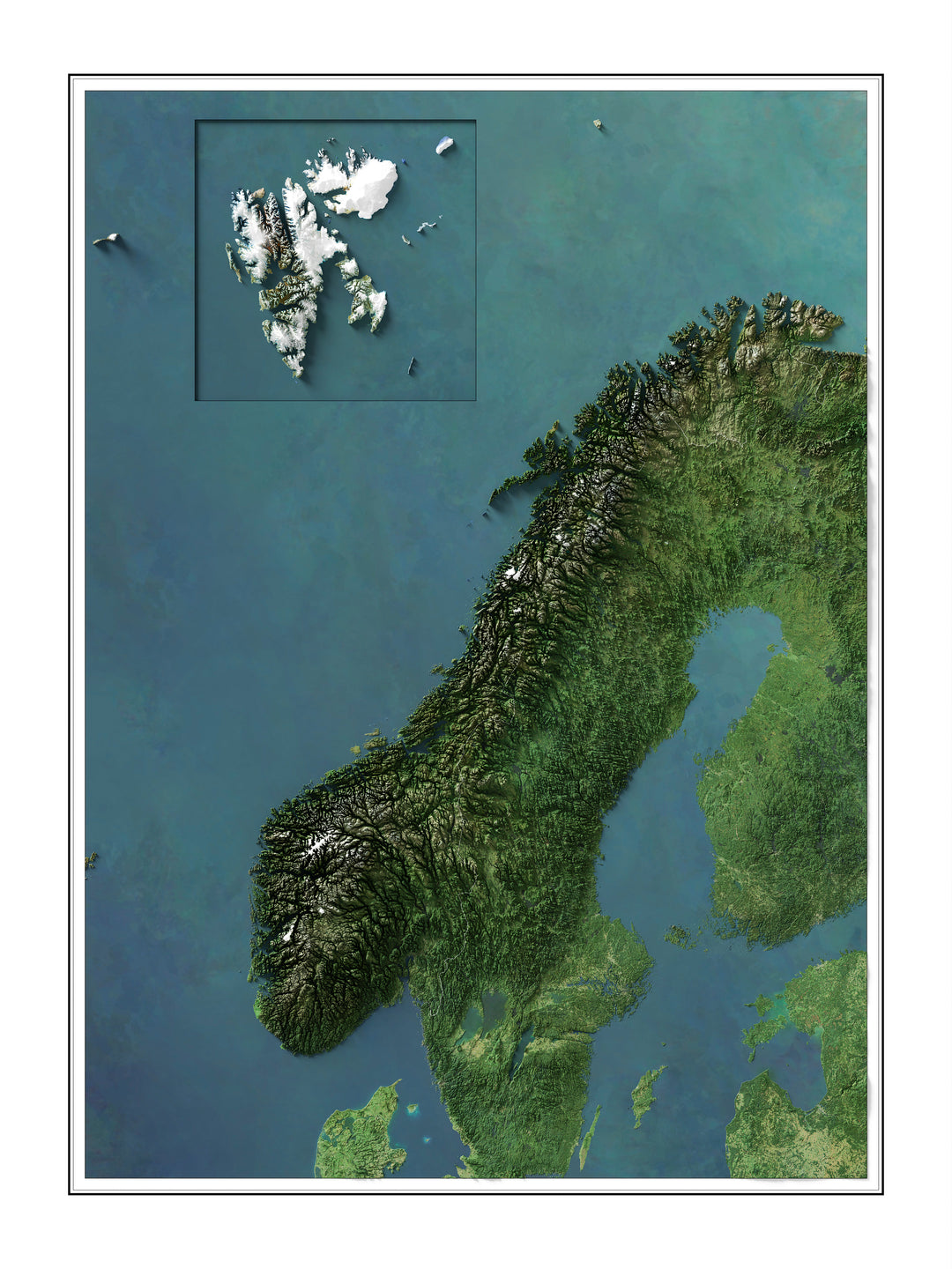 Norway Imagery Shaded Relief – Visual Wall Maps Studio