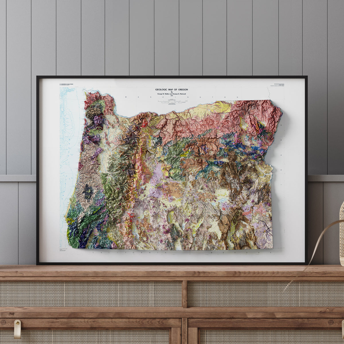 Geological Map of Oregon – Visual Wall Maps Studio