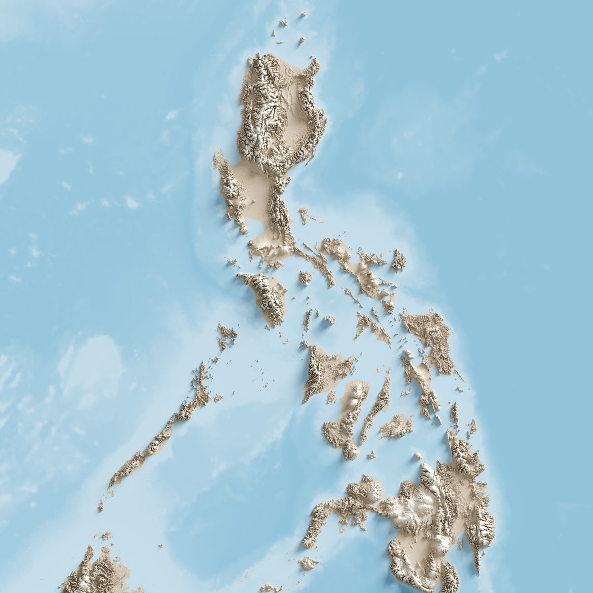 The Philippines Shaded Relief Island Series – Visual Wall Maps Studio