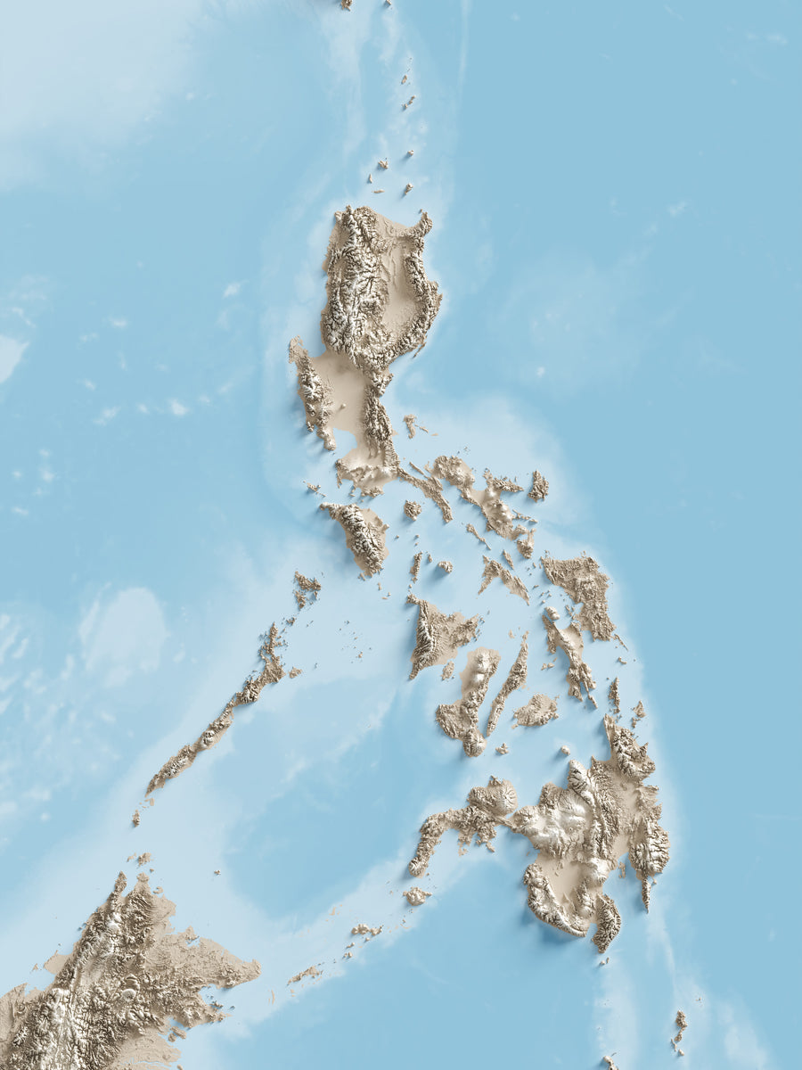 The Philippines Shaded Relief Island Series – Visual Wall Maps Studio