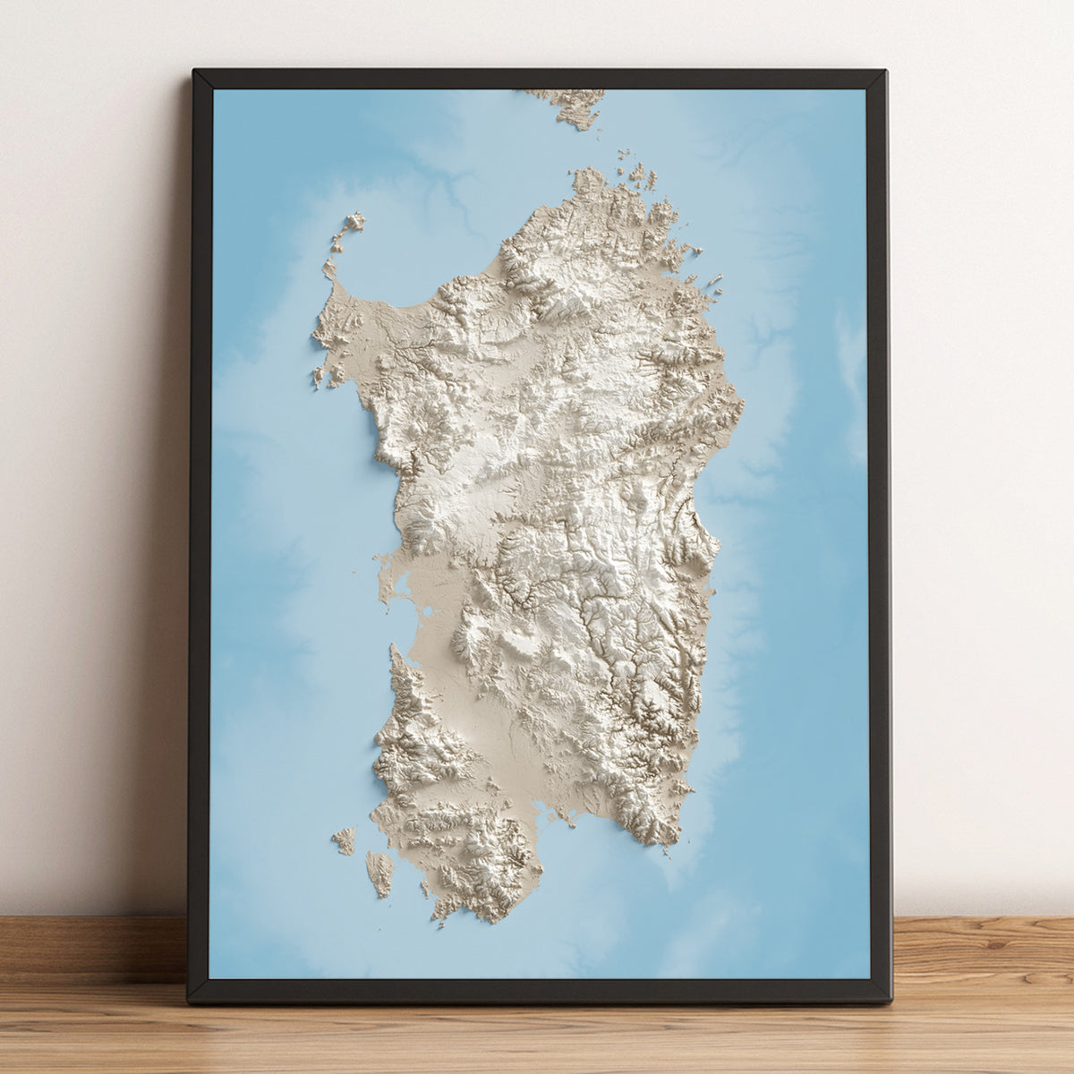 Sardinia Shaded Relief Island Series – Visual Wall Maps Studio