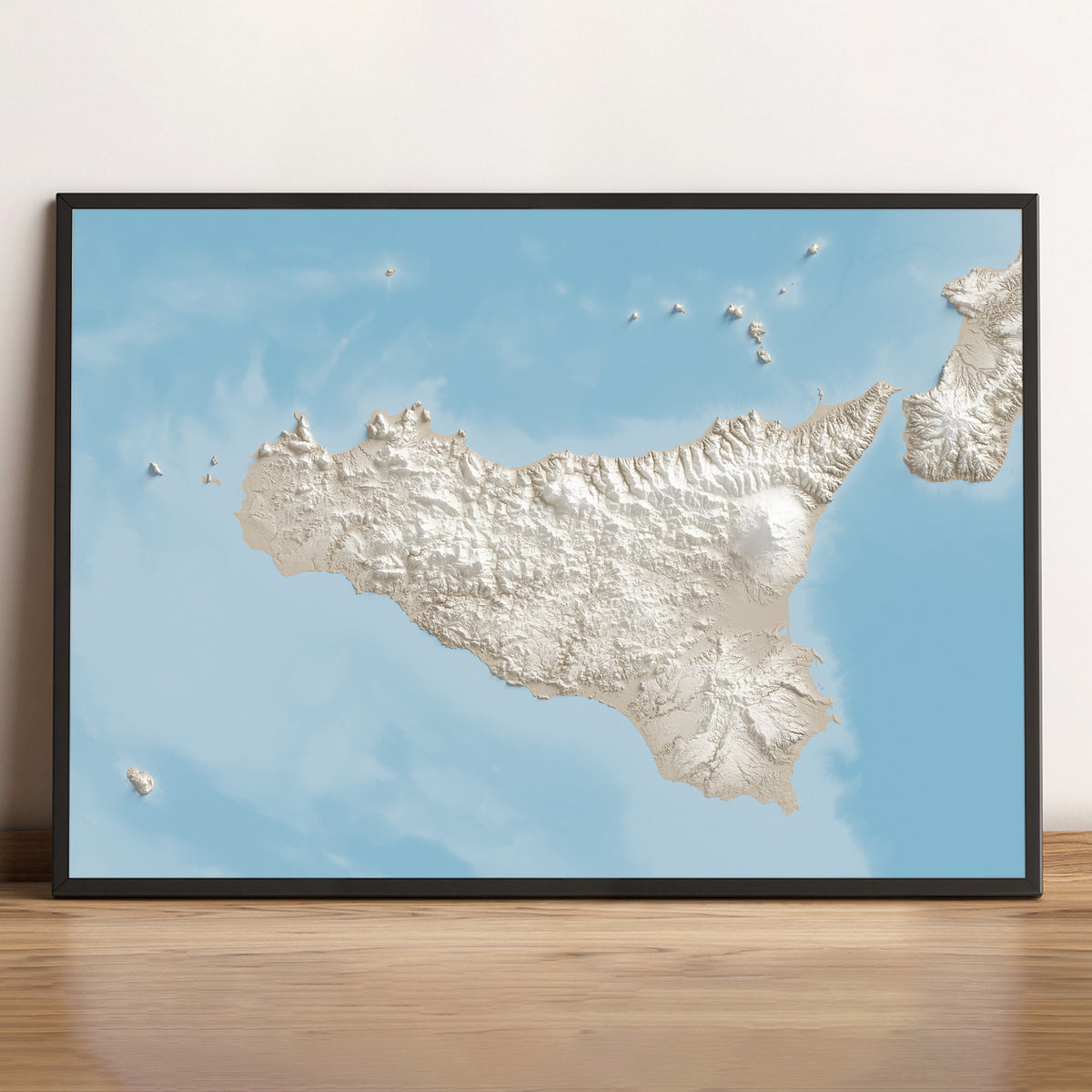 Sicily Shaded Relief Island Series – Visual Wall Maps Studio