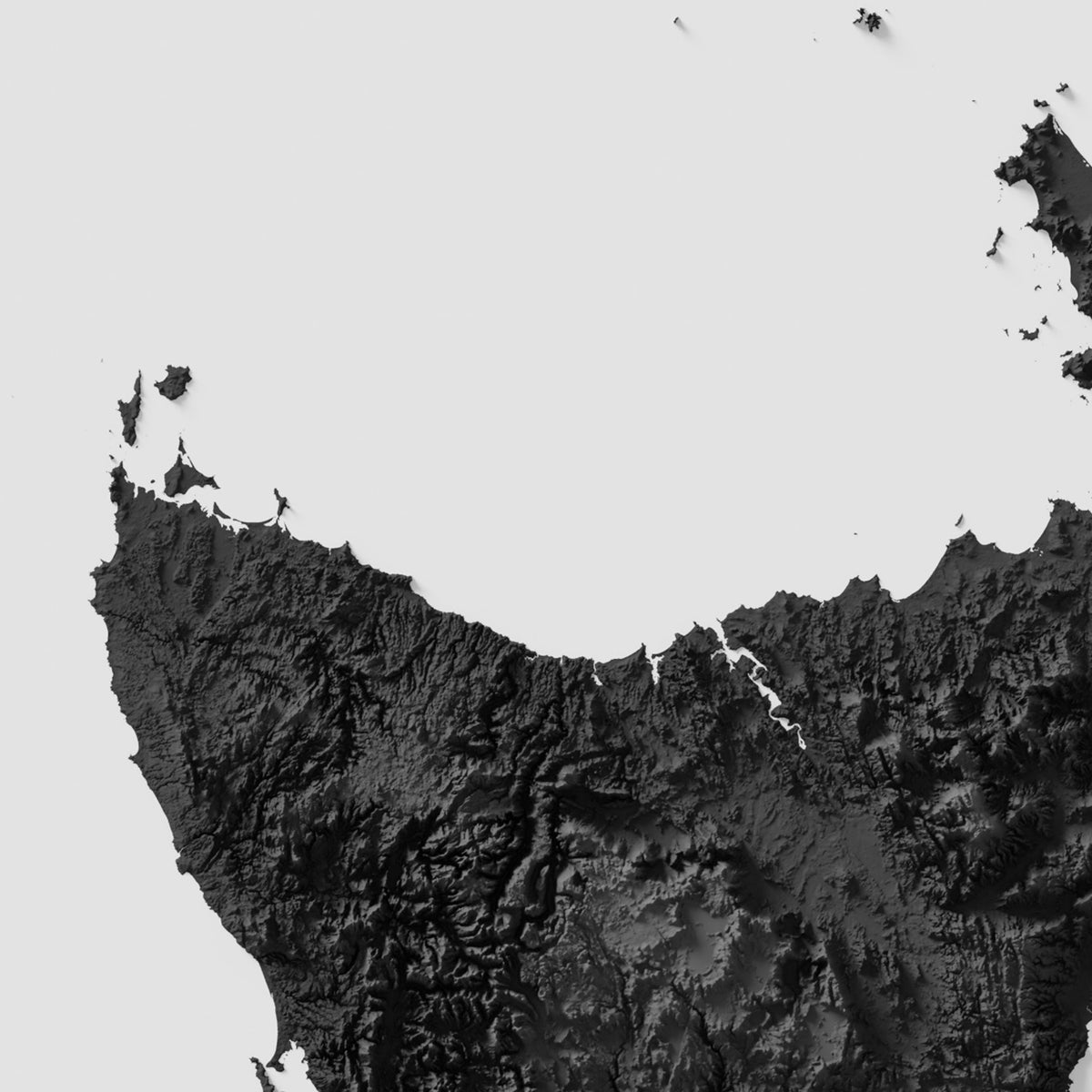 Tasmania Shaded Relief Map – Visual Wall Maps Studio