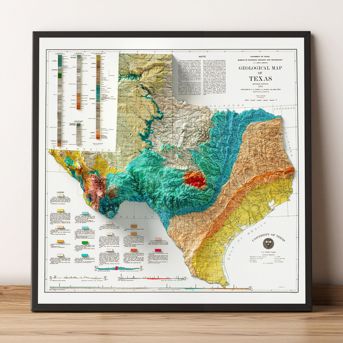 Geological Map of Texas (c.1919) – Visual Wall Maps Studio