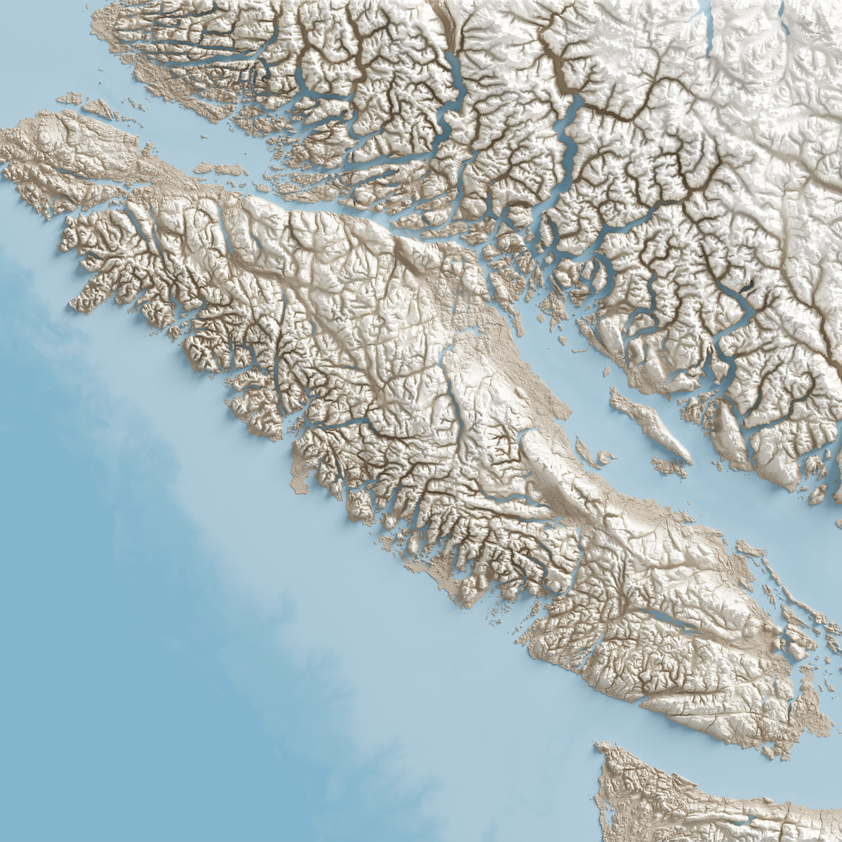 Vancouver Island Shaded Relief Island Series – Visual Wall Maps Studio
