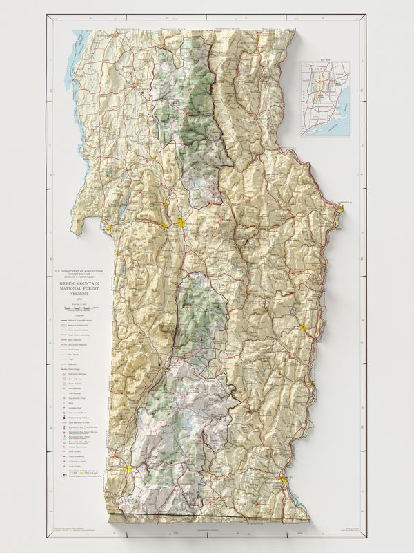 Green Mountain National Forest (Vermont) Map c. 1970 – Visual Wall Maps ...