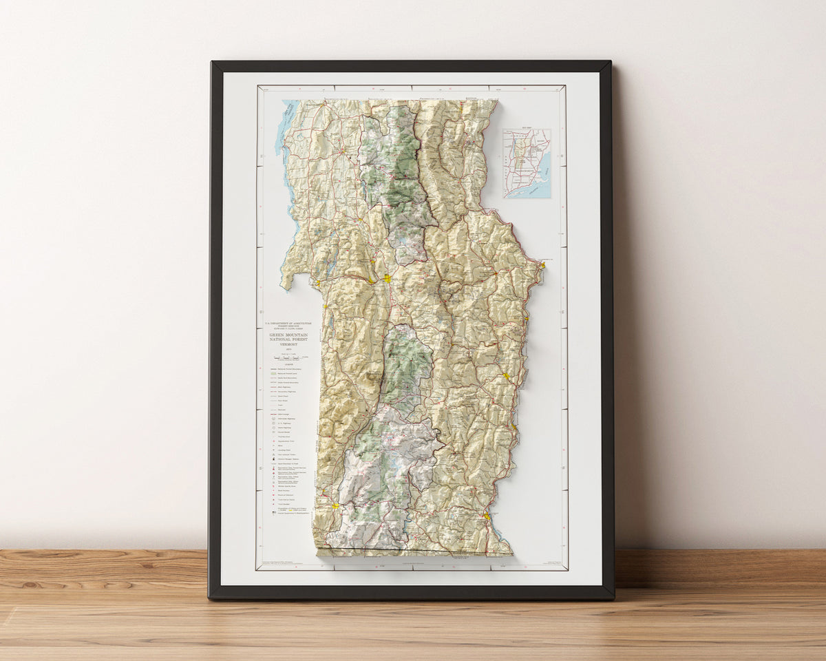 Green Mountain National Forest (Vermont) Map c. 1970 – Visual Wall Maps ...