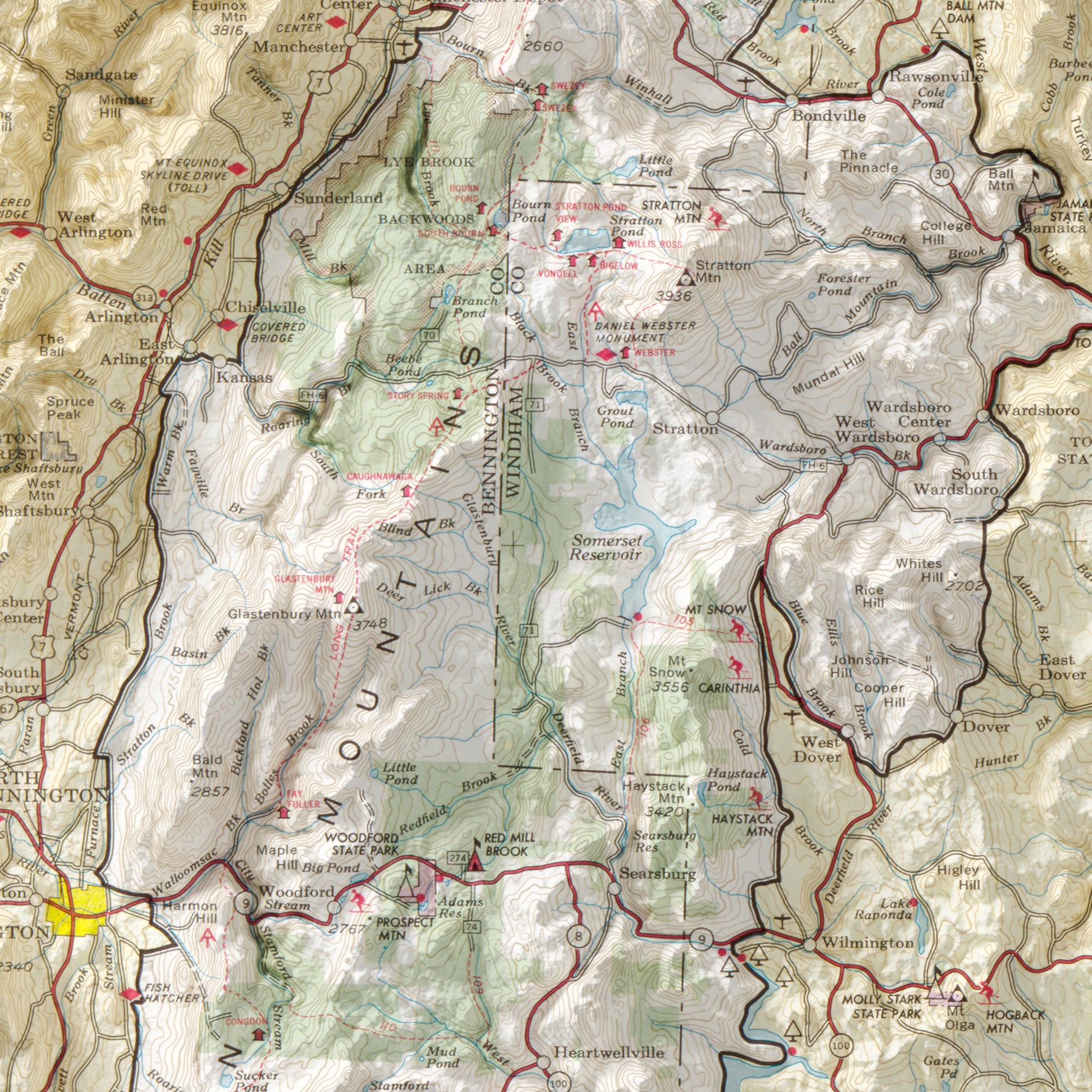 Green Mountain National Forest (Vermont) Map c. 1970 – Visual Wall Maps ...